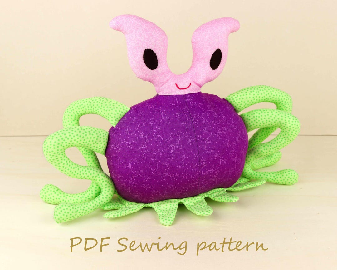 Cute Monster Toy Pdf Sewing Pattern, Stuffed Monster Sewing Tutorial ...