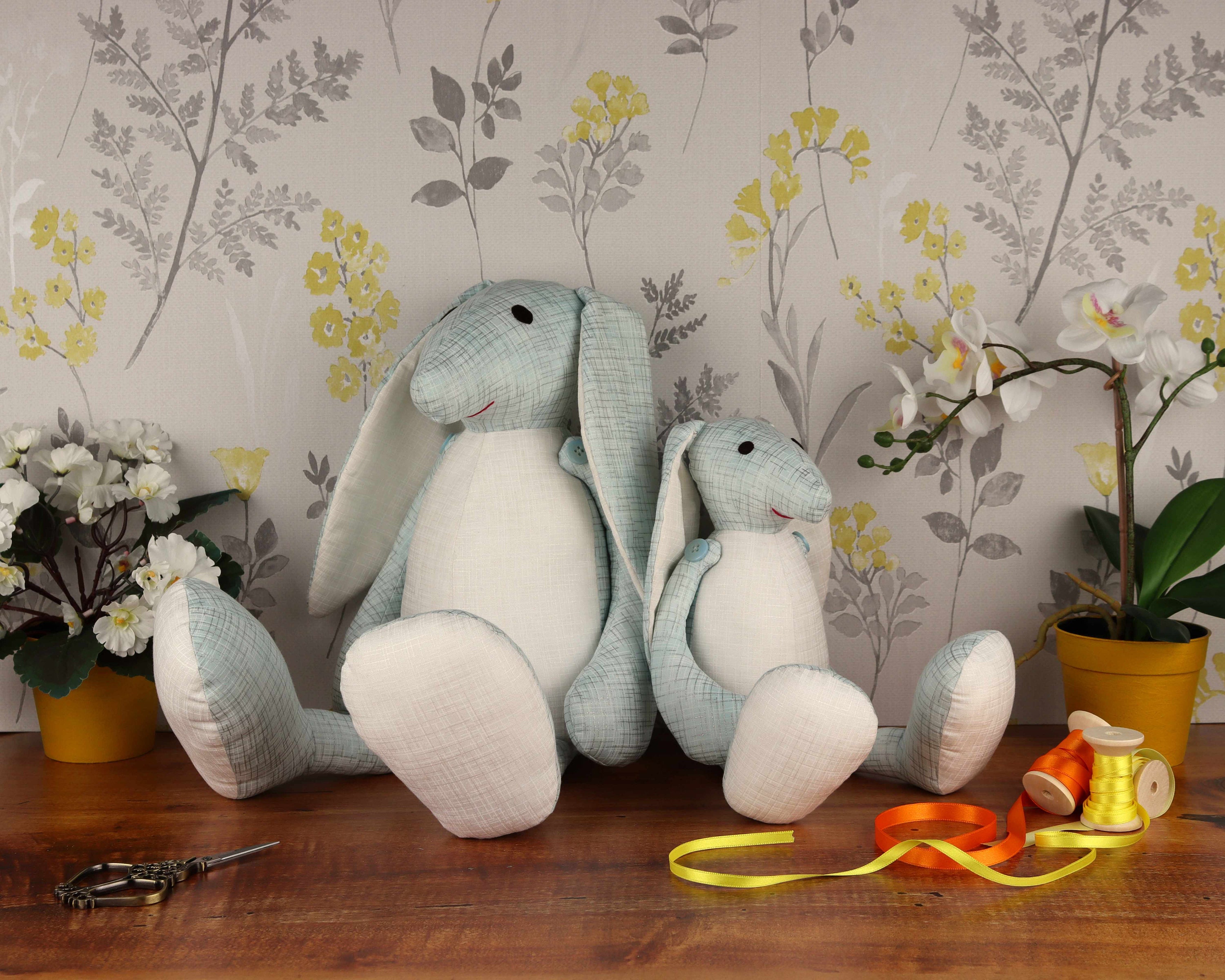 Rabbit Pdf Sewing Pattern and Tutorial, How to Sew a Softie for Babies ...