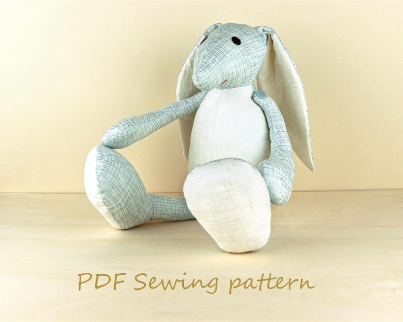 Plush Bunny Pdf Sewing Pattern, Big Fluffy Rabbit Sewing Tutorial ...