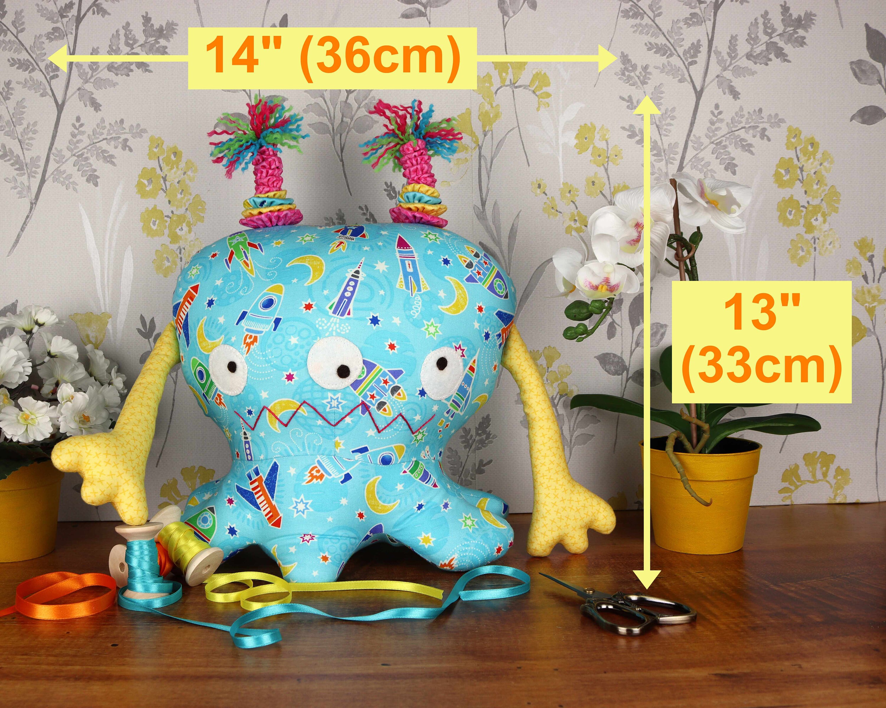 Plush Monster Sewing Pattern, Softie Pattern for Monster, Plush Toy Pdf ...