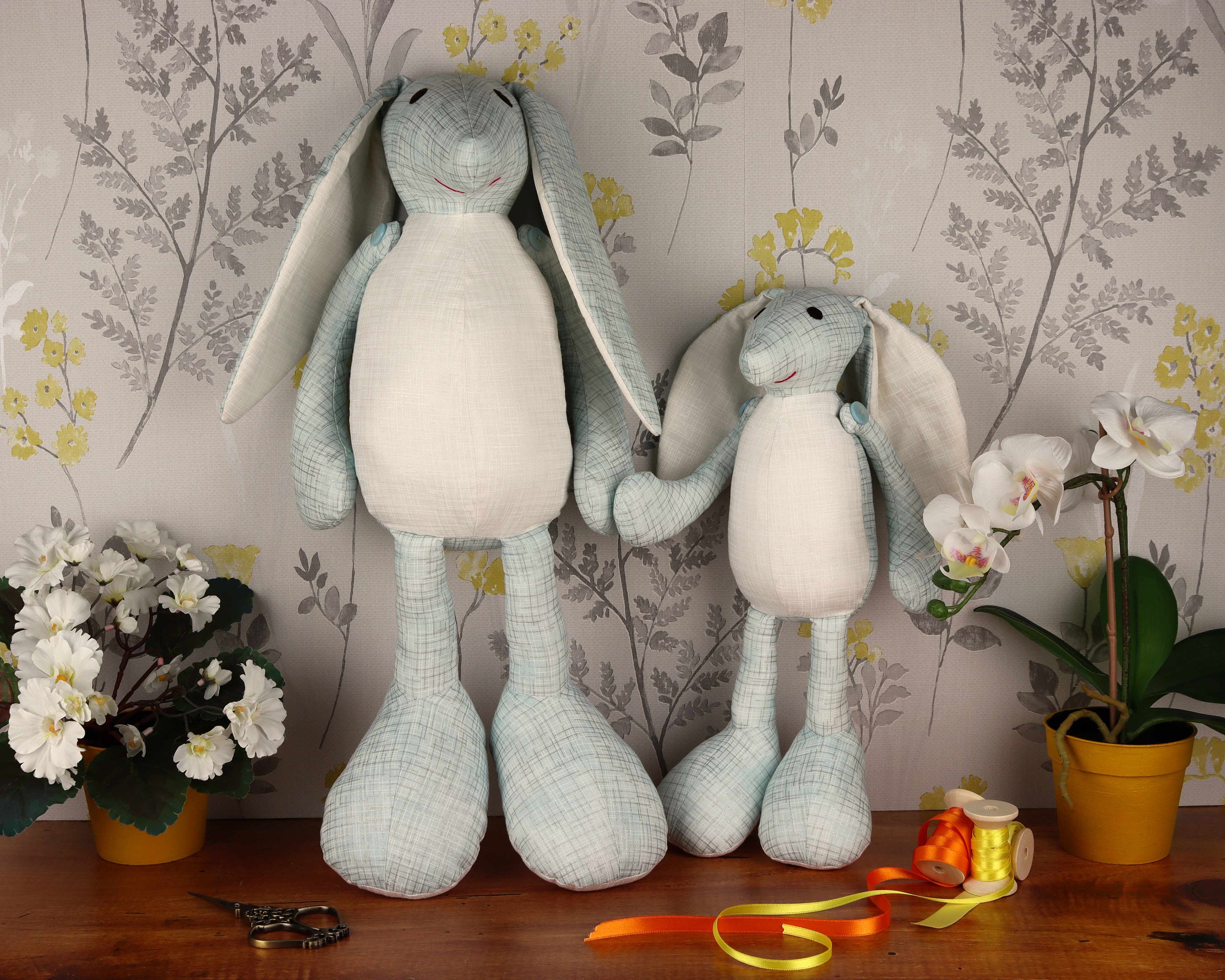 Rabbit Pdf Sewing Pattern and Tutorial, How to Sew a Softie for Babies ...