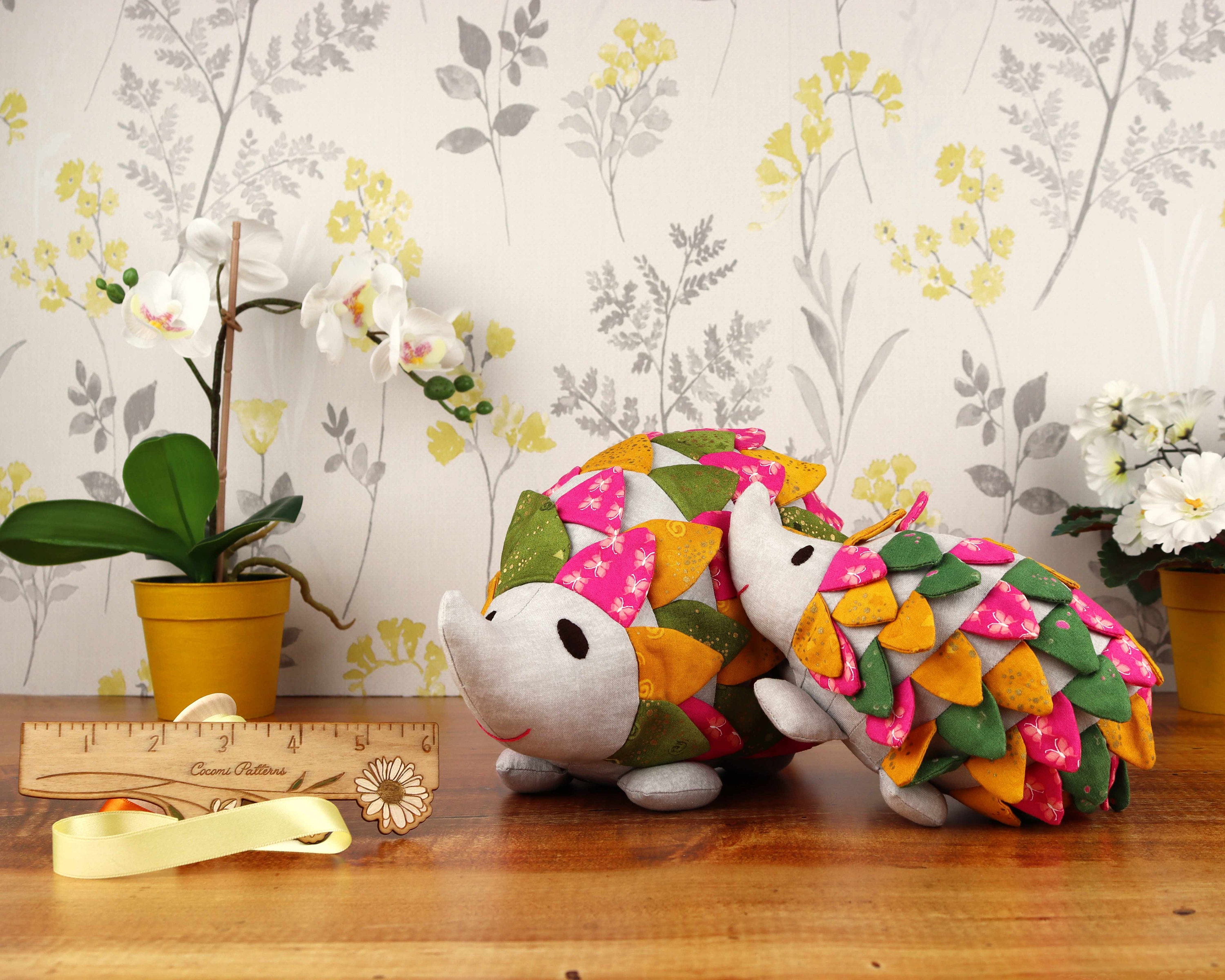 Stuffed Hedgehog Sewing Patterns and Tutorials, Pdf Pattern Pack to Sew ...