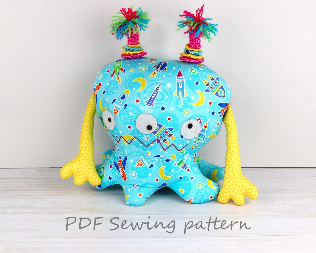 Soft Monster Toy Pdf, Monster Plush Tutorial to Sew, Plushie Sewing ...