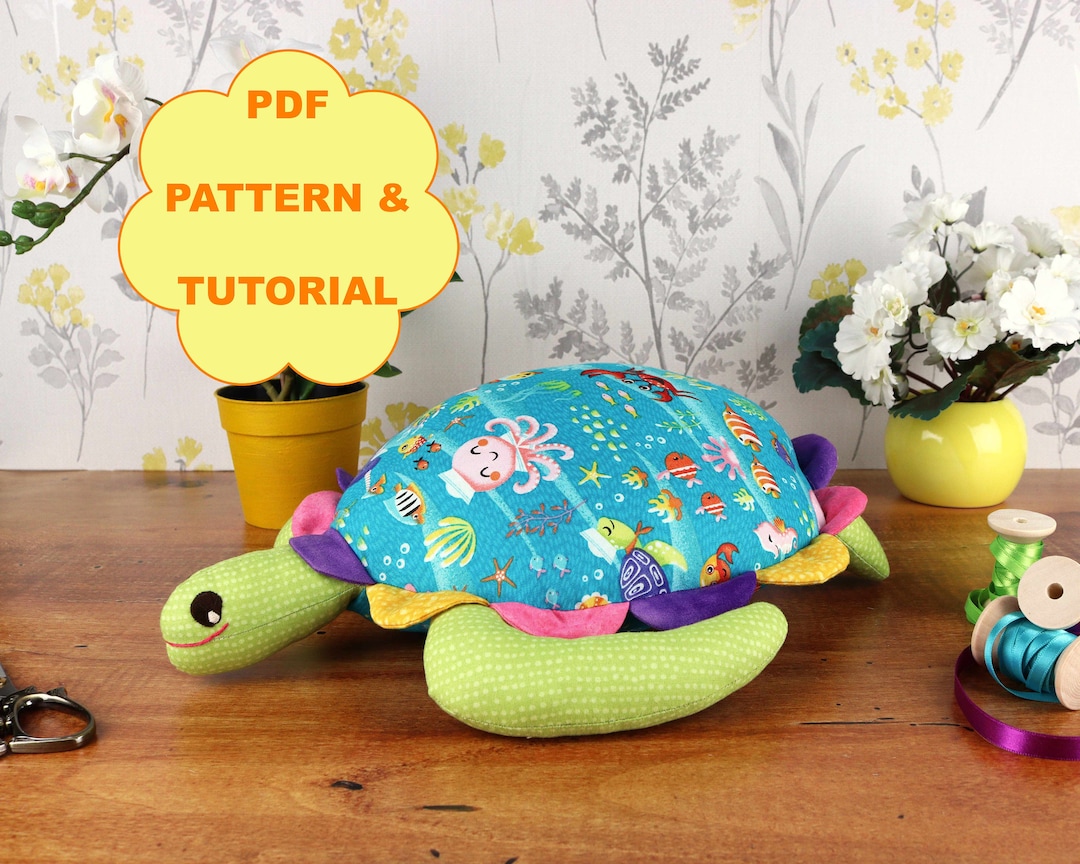 Stuffed Turtle Pdf Sewing Pattern & Tutorial, Plushie Pattern and ...