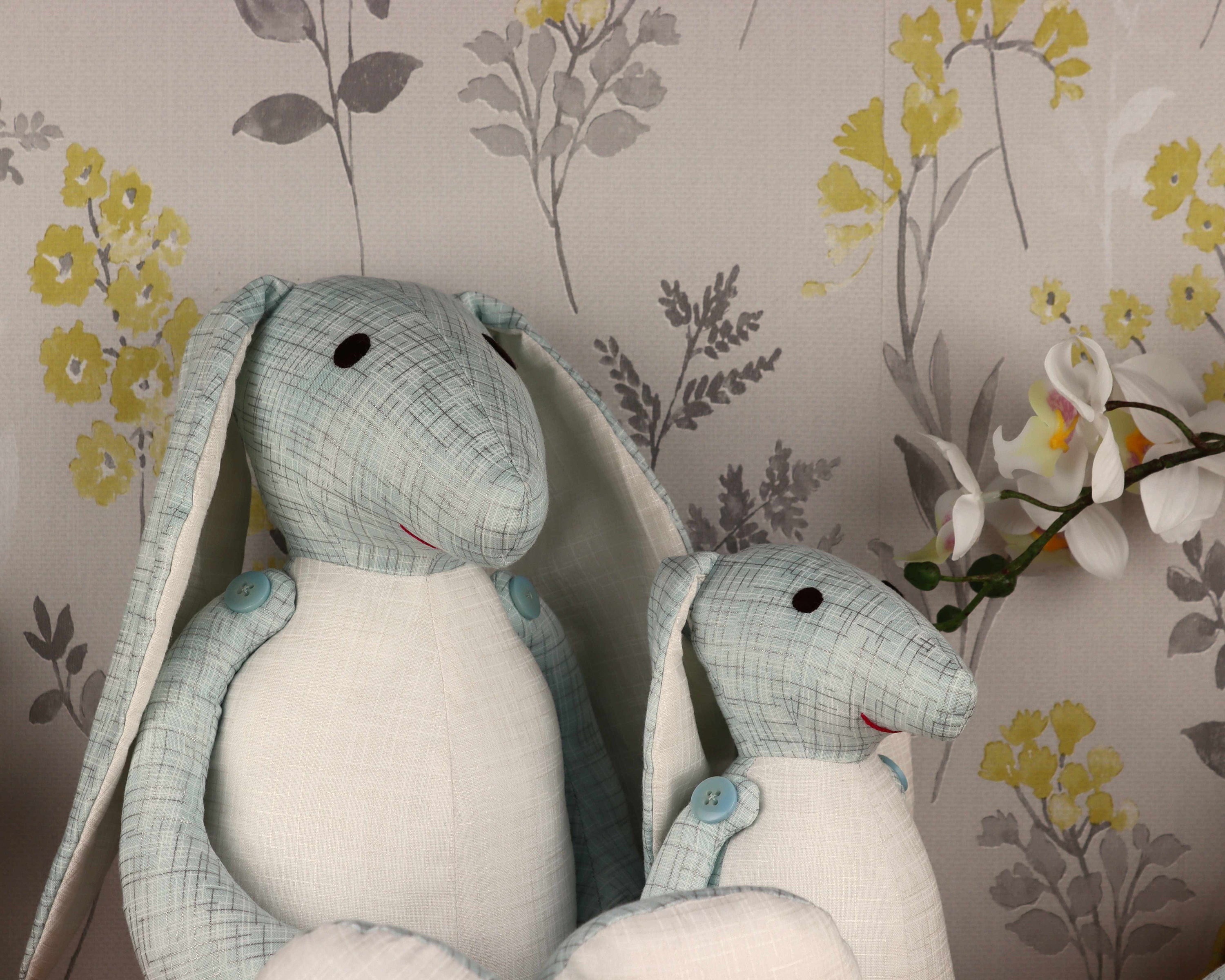 Rabbit Pdf Sewing Pattern and Tutorial, How to Sew a Softie for Babies ...