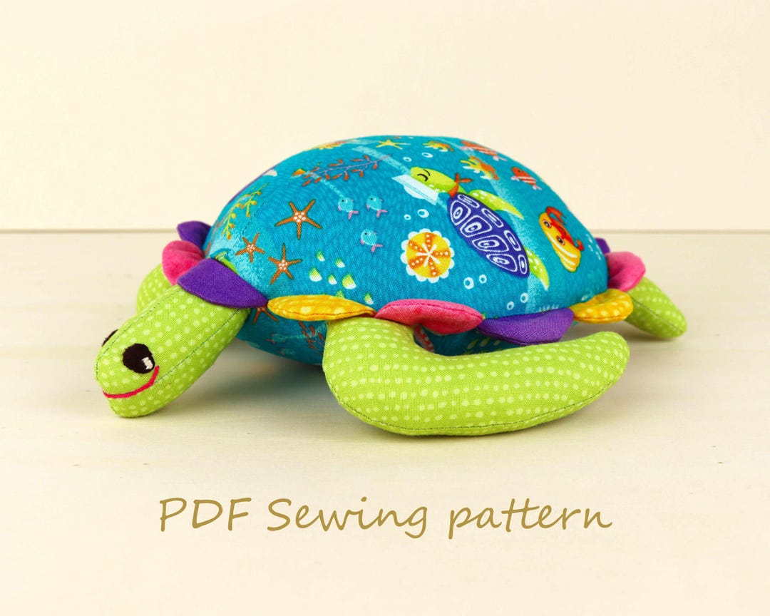 Turtle Toy Pdf Sewing Pattern, Little Turtle Tutorial for Sewing ...