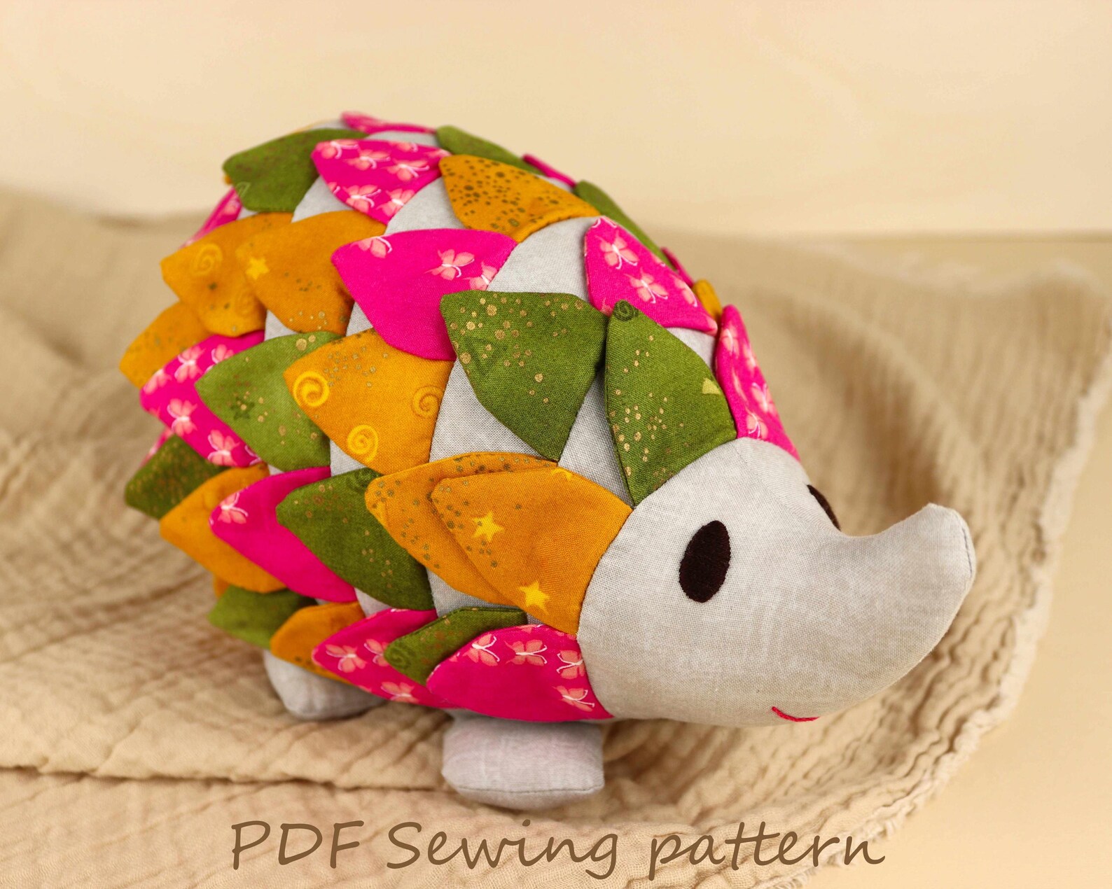 Plush Hedgehog Pdf Sewing Tutorial, Cute Woodland Animal Toy Digital ...