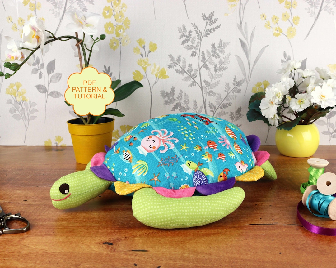 Stuffed Turtle Pdf Sewing Pattern & Tutorial, Plushie Pattern and ...