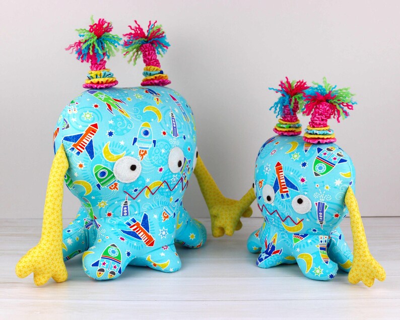 Cuddly Monster Toy Digital Sewing Pattern, 2 Sizes Softie Monster ...