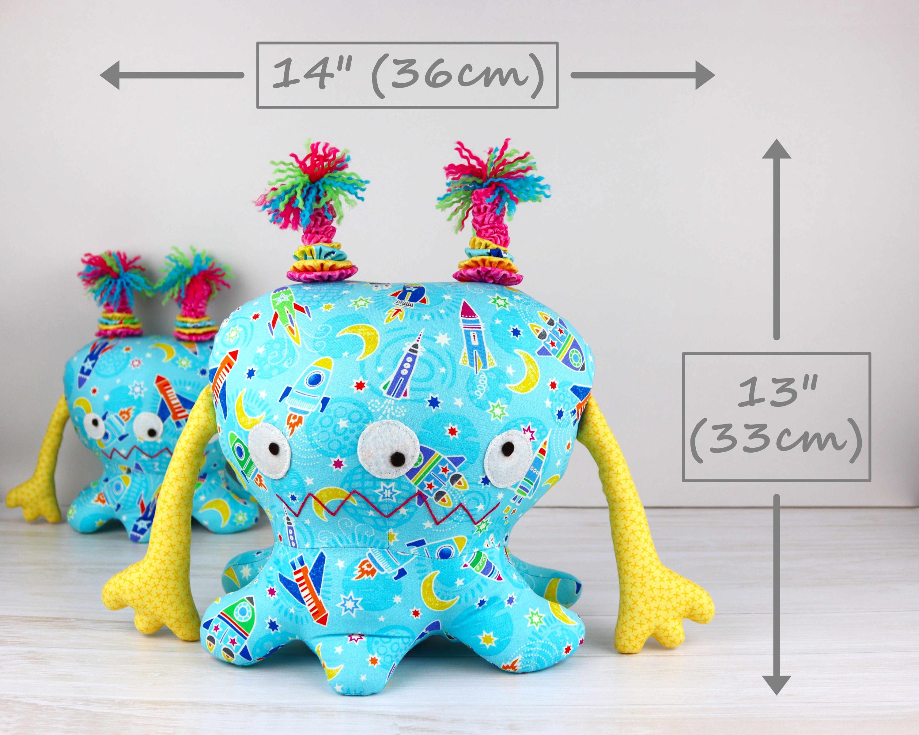 Cuddly Monster Toy Digital Sewing Pattern, 2 Sizes Softie Monster ...