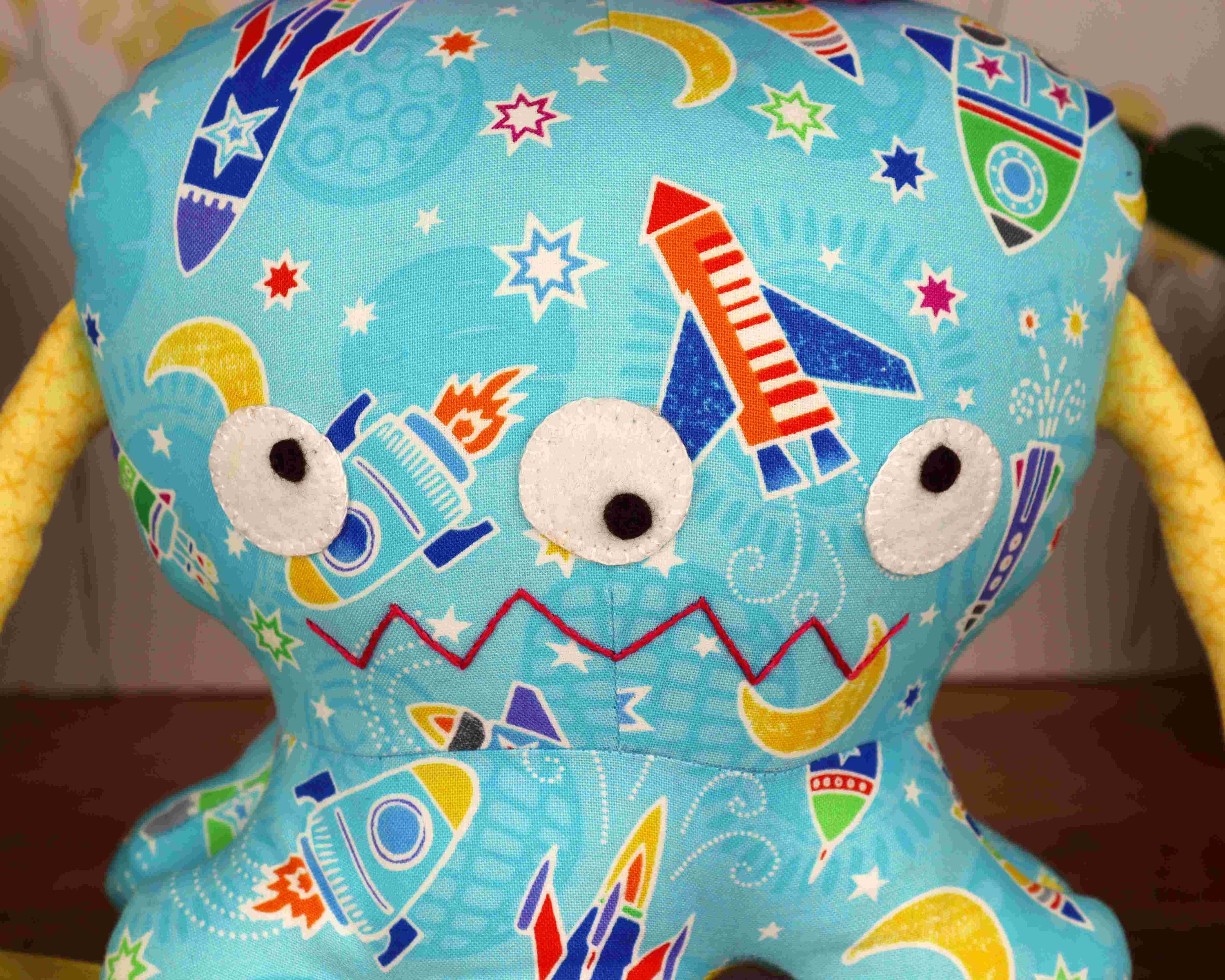 Stuffed Monster Pdf Sewing Pattern and Tutorial, Fabric Toy Pattern for ...