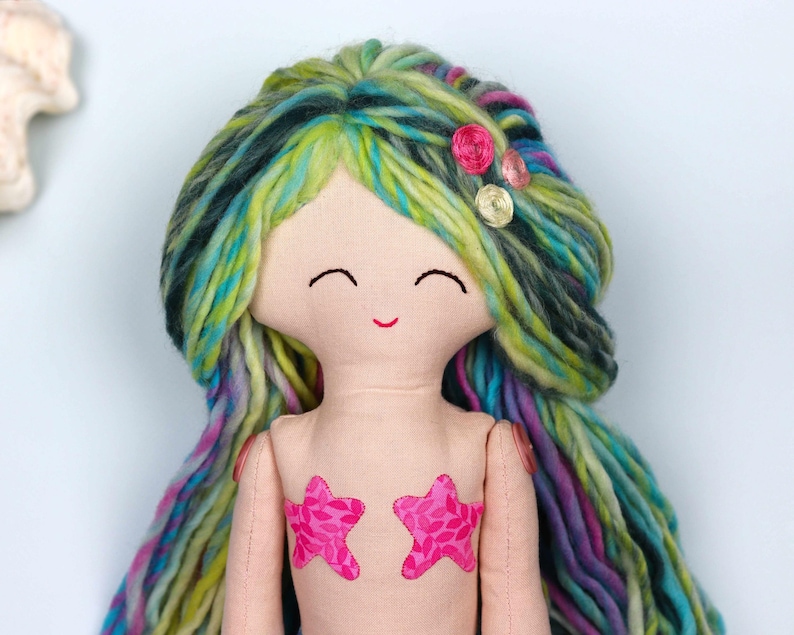 Mermaid Doll Digital Sewing Pattern, Cute Mermaid Cloth Doll Pdf, Rag ...