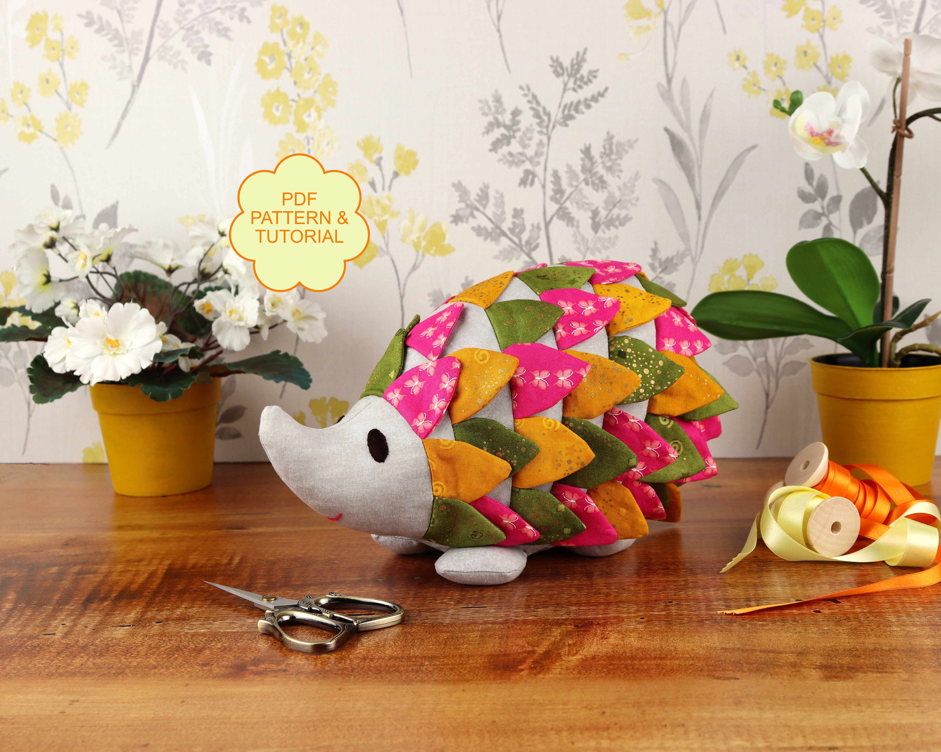 Plush Hedgehog Sewing Pattern and Tutorial, Stuffie Pdf Pattern for ...