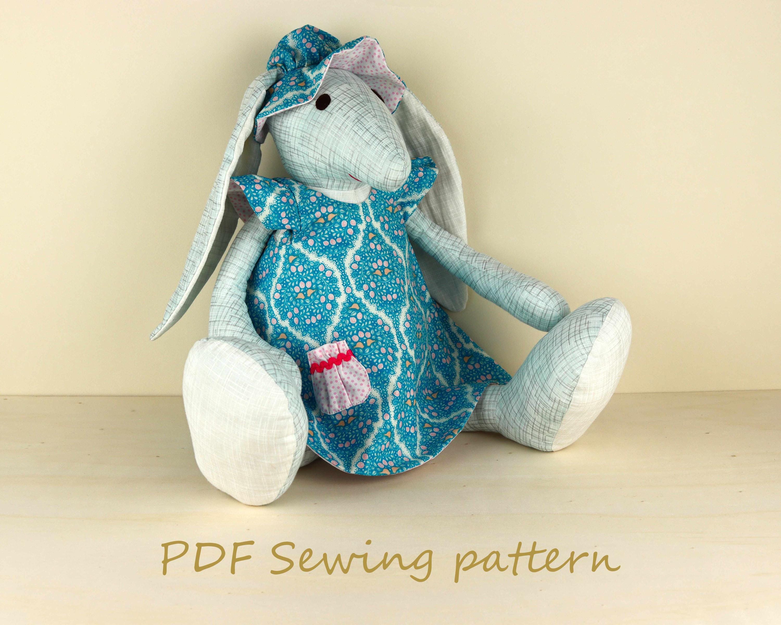 Bunny Doll in Dress Sewing Tutorial, Woodland Animal Toy Sewing Pattern ...