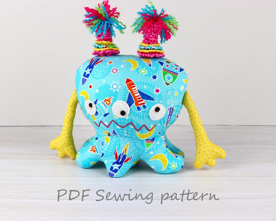 Plushie Monster Doll Sewing Pattern, Plush Toy Sewing Tutorial for ...