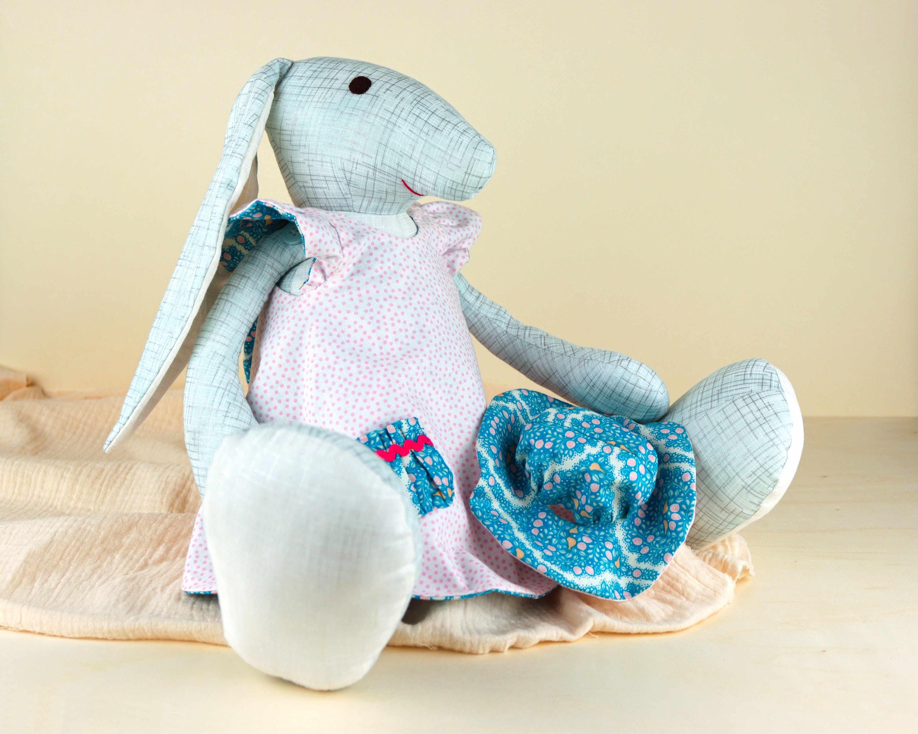 Bunny Doll in Dress Sewing Tutorial, Woodland Animal Toy Sewing Pattern ...