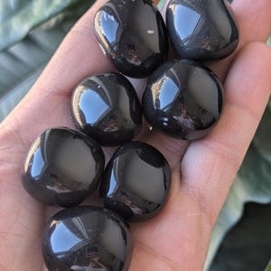 Black Tourmaline Tumbled Stone, Root Chakra Crystal - Premium A Grade ...