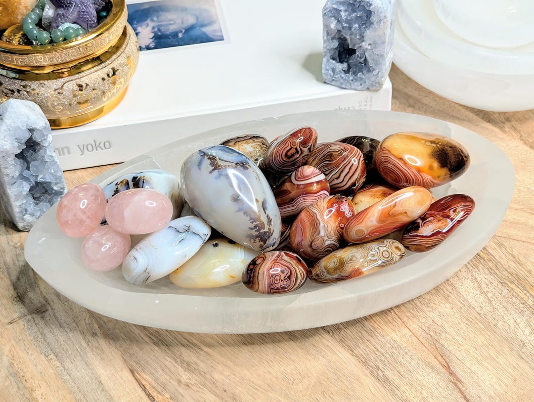 Extra Large Selenite Bowl Crystal Charging: 12" Polished Oval - Etsy