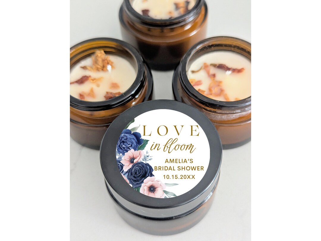 Spring Wedding Favor Candle: Personalized Wedding Natural Soy Wax ...