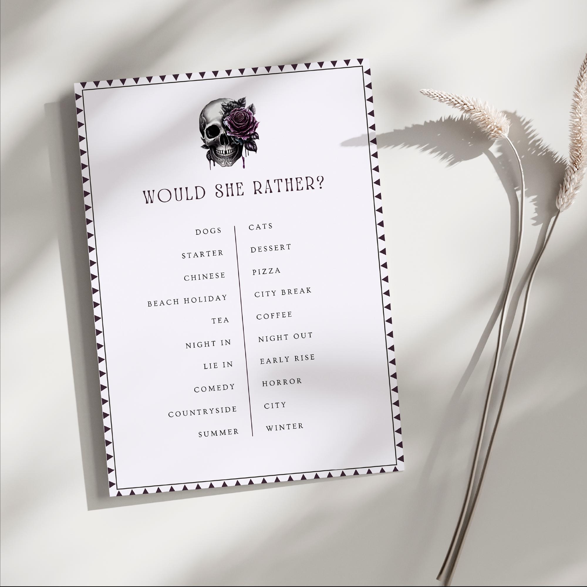 Spooky Bridal Shower Games Bundle, 10 Gothic Templates, Horror ...