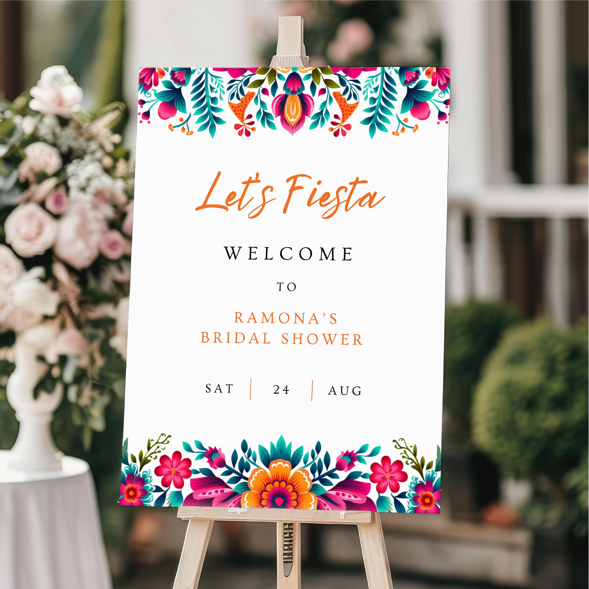 Let's Fiesta Bridal Shower Sign Template, Editable Signage PDF, DIY ...
