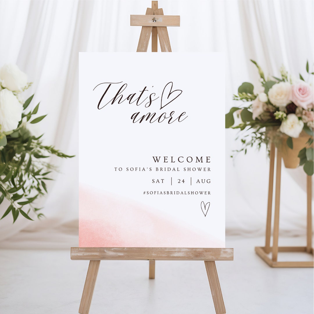 That's Amore Bridal Shower Sign Template, Editable Signage, Printable ...