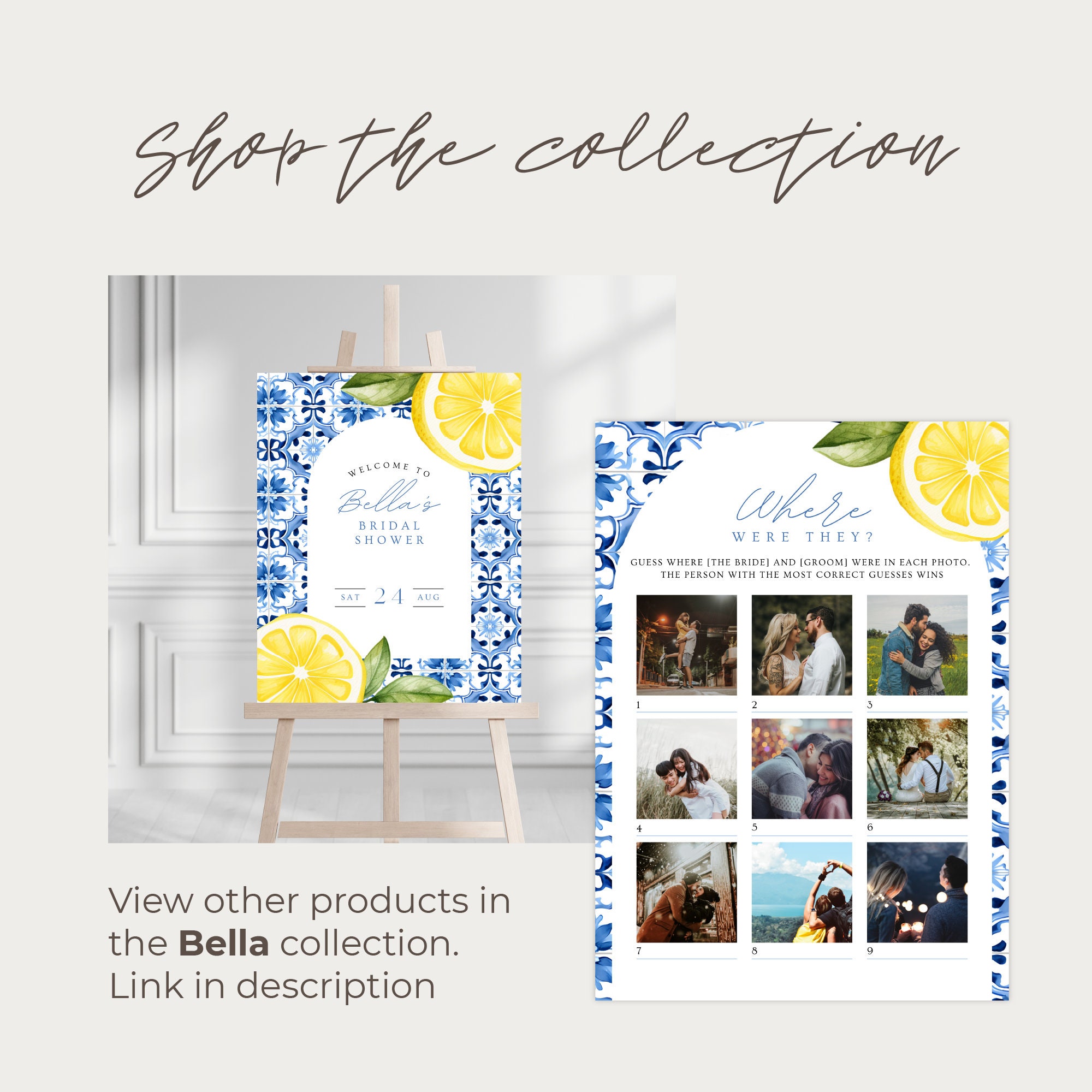 Amalfi Coast Bridal Shower Itinerary Template, Lemon Citrus Hen Party ...