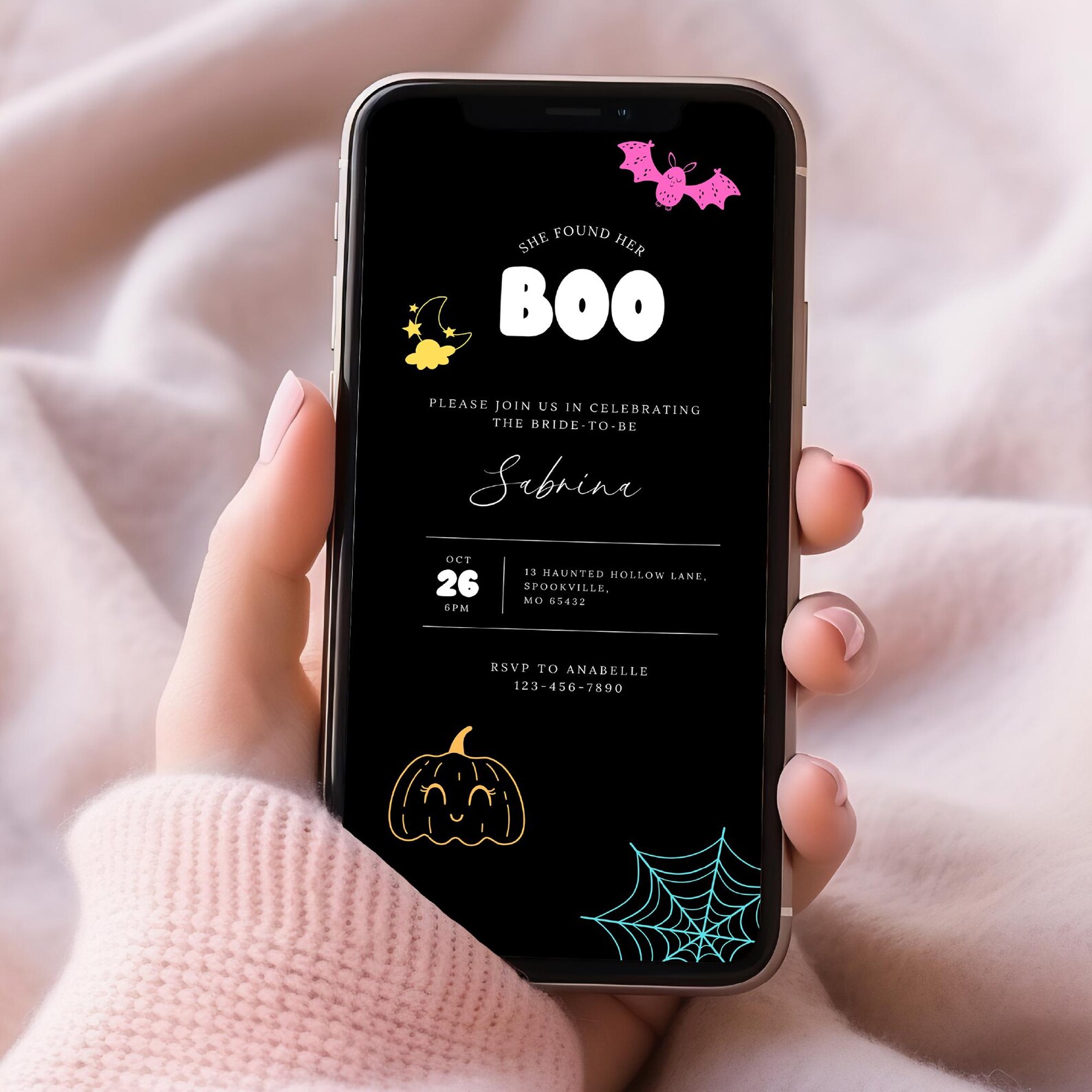She Found Her Boo Bridal Shower Invite Template, Halloween Editable ...