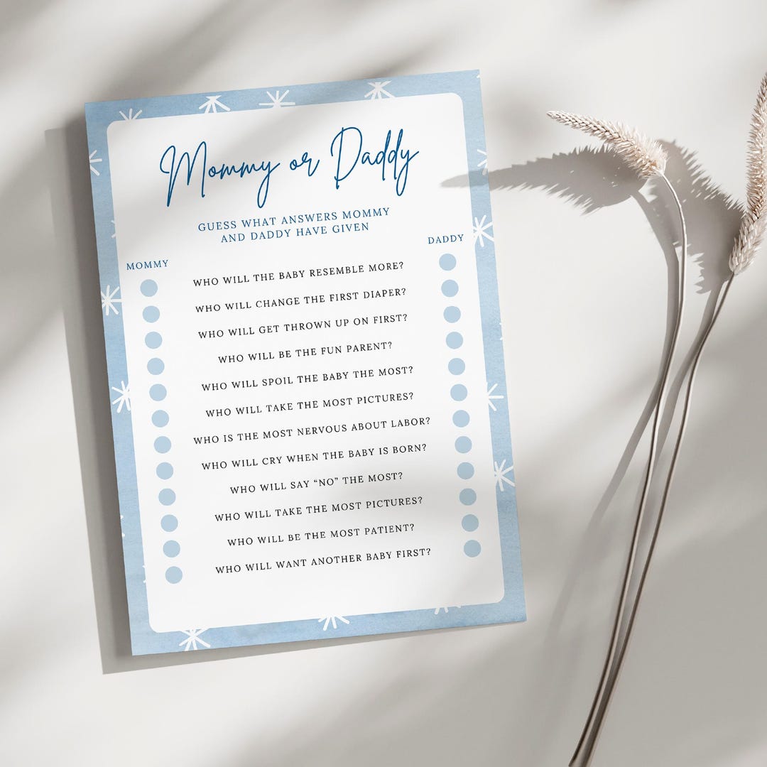 Mommy or Daddy Game Template, Snow in Love Baby Shower, Our Little ...