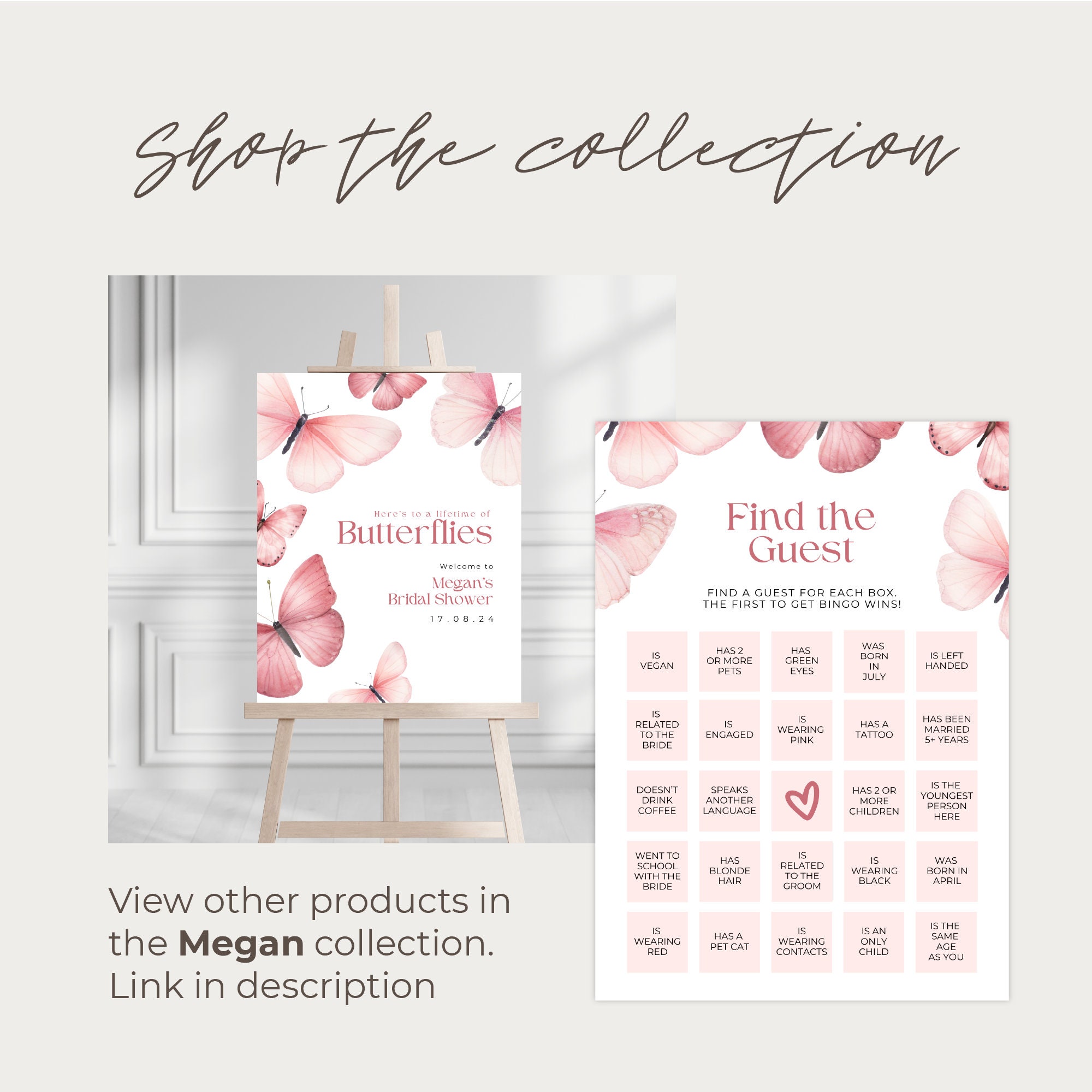Lifetime of Butterflies Bridal Shower Games Template, Guess Who Bride ...
