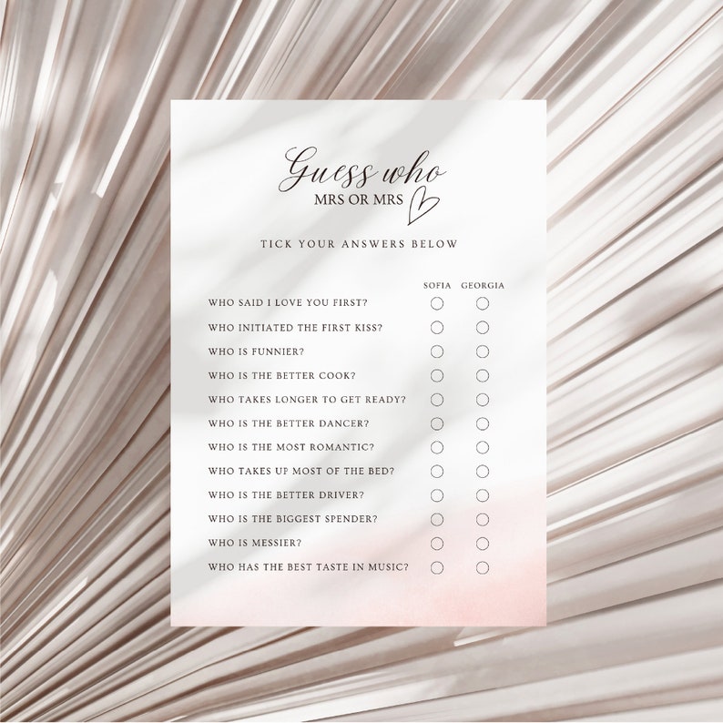 Guess Who Game Template Canva, Mrs or Mrs Lesbian Bridal Shower ...