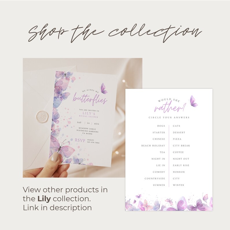 He Gives Me Butterflies Bridal Shower Invitation, Butterfly Editable ...