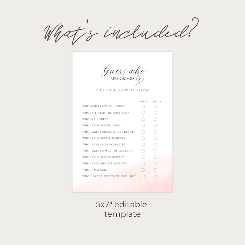 Guess Who Game Template Canva, Mrs or Mrs Lesbian Bridal Shower ...