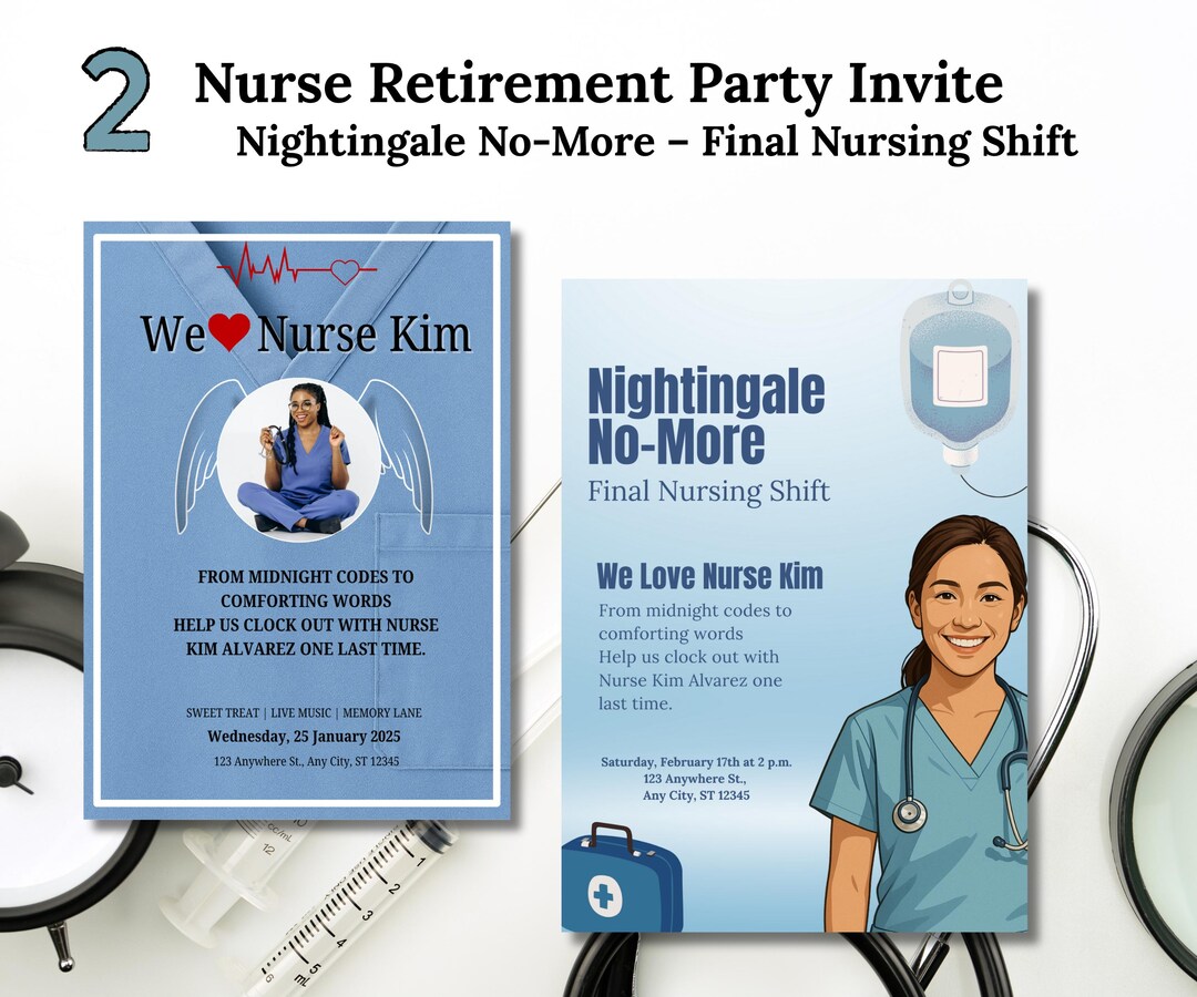 Nurse Doctor Retirement Invitation: Healthcare Farewell, Editable Canva ...