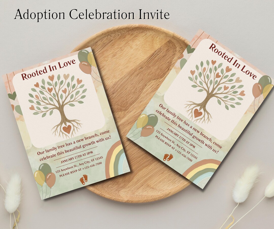 Adoption Celebration Invitation: Forever Family, Editable Canva ...