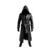 Handmade Pure Black Leather Gothic Look Cloak Leather Hooded Medieval ...