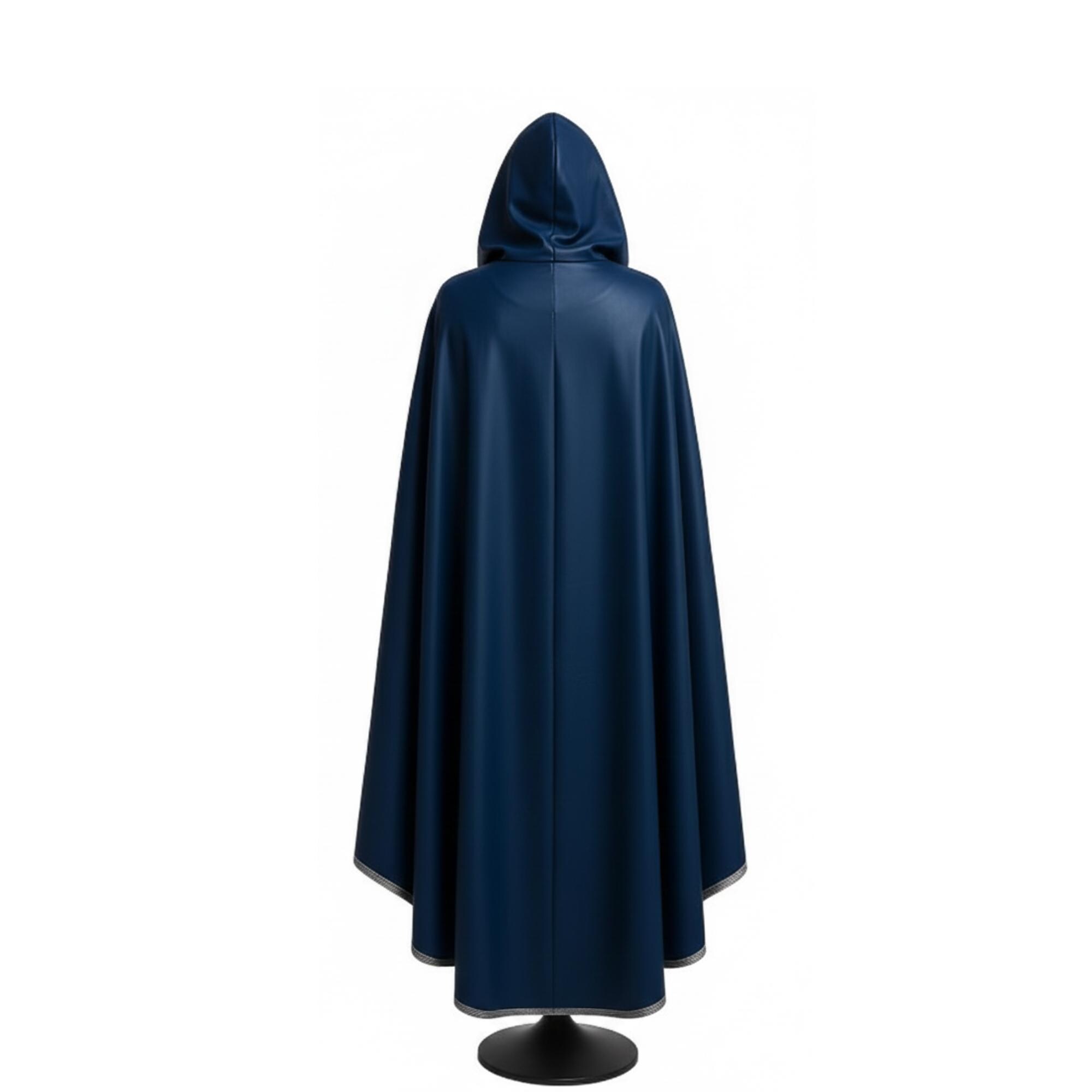 Handmade Blue Leather Hooded Cloak & Vest: Medieval LARP Costume - Etsy