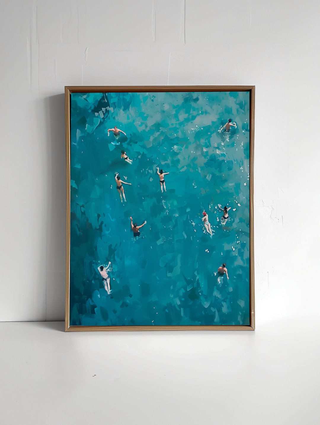 Swimming Wall Art: Ocean Inspired Giclee, Minimalistic Blue Modern ...