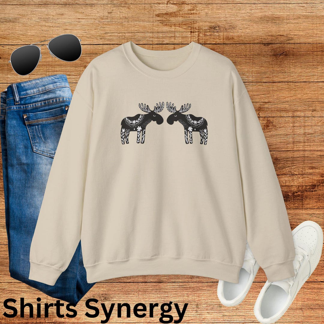 Nordic Moose Cozy Moose Graphic Unisex Crewneck Sweatshirt, Perfect for ...