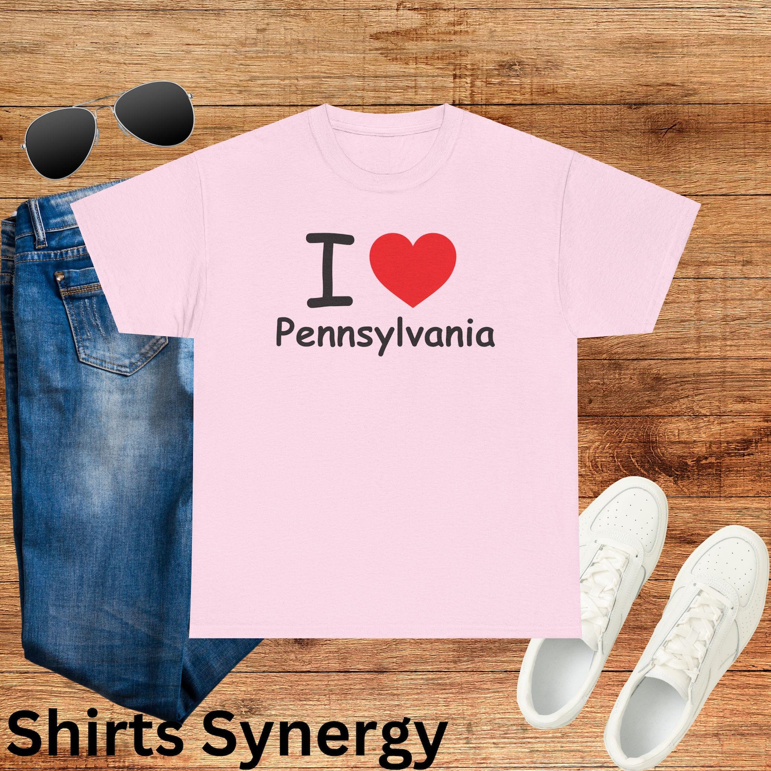 I Love Pennsylvania Unisex Heavy Cotton Tee, Casual T-shirt, Travel ...