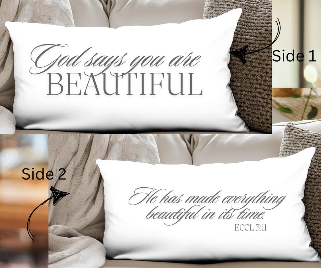 Inspirational Bible Quote Pillow, Elegant Decorative Cushion, Choice of ...