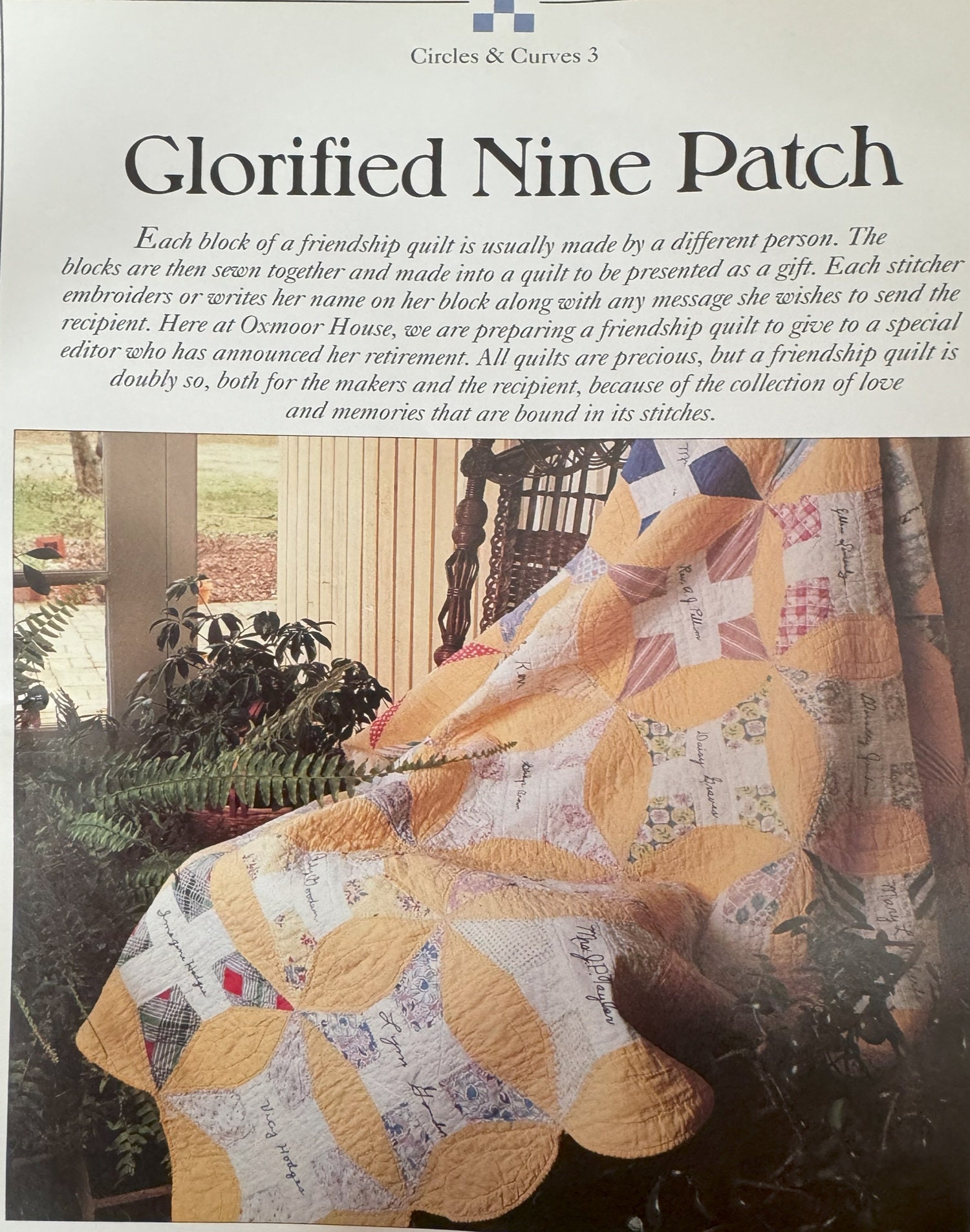 Quilt Pattern Vintage Friendship Glorified Nine Patch 1992 Instant Download PDF Format - Etsy