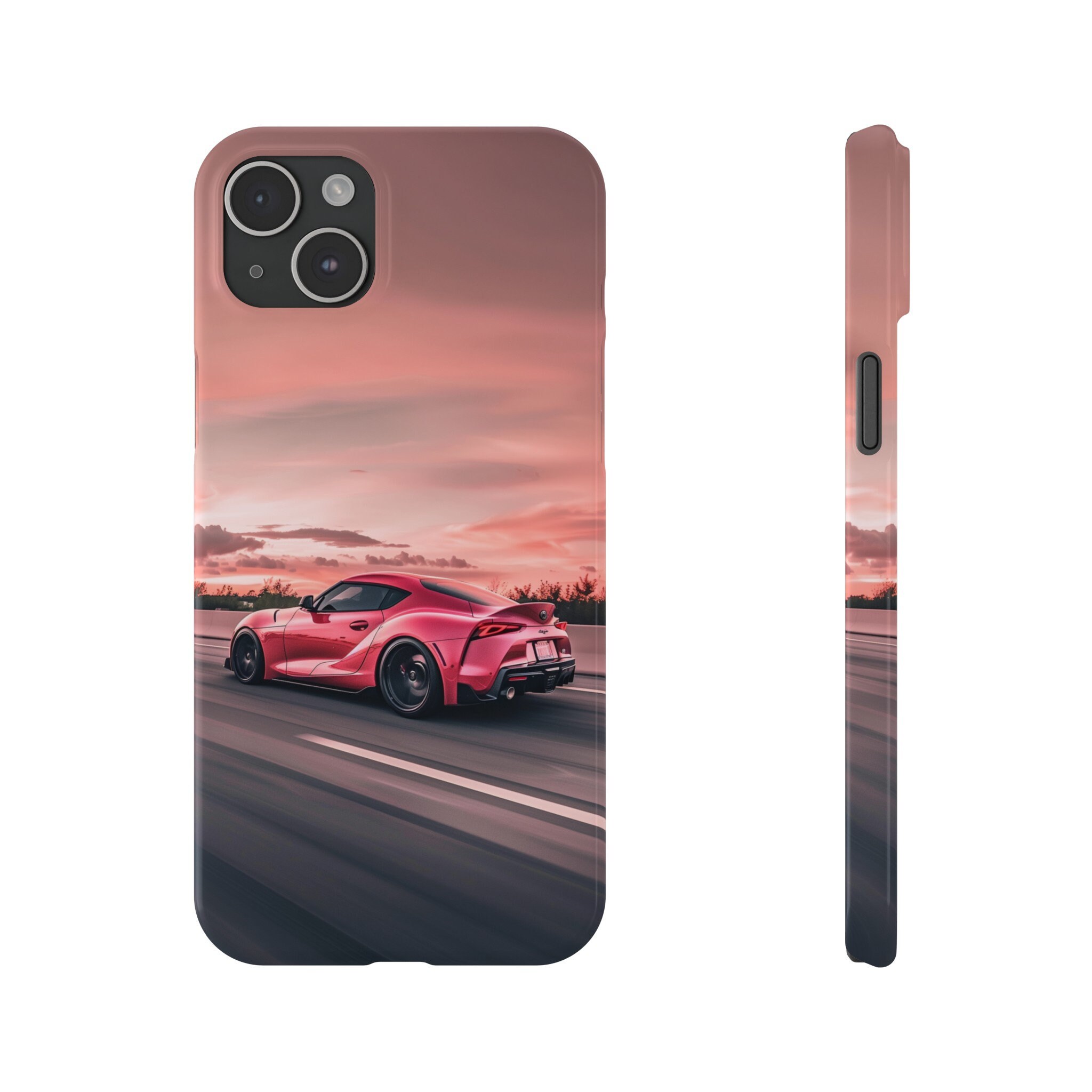 Toyota Supra MK5 A90 on Highway Pink Skies Aesthetic Phone Case, Supra ...