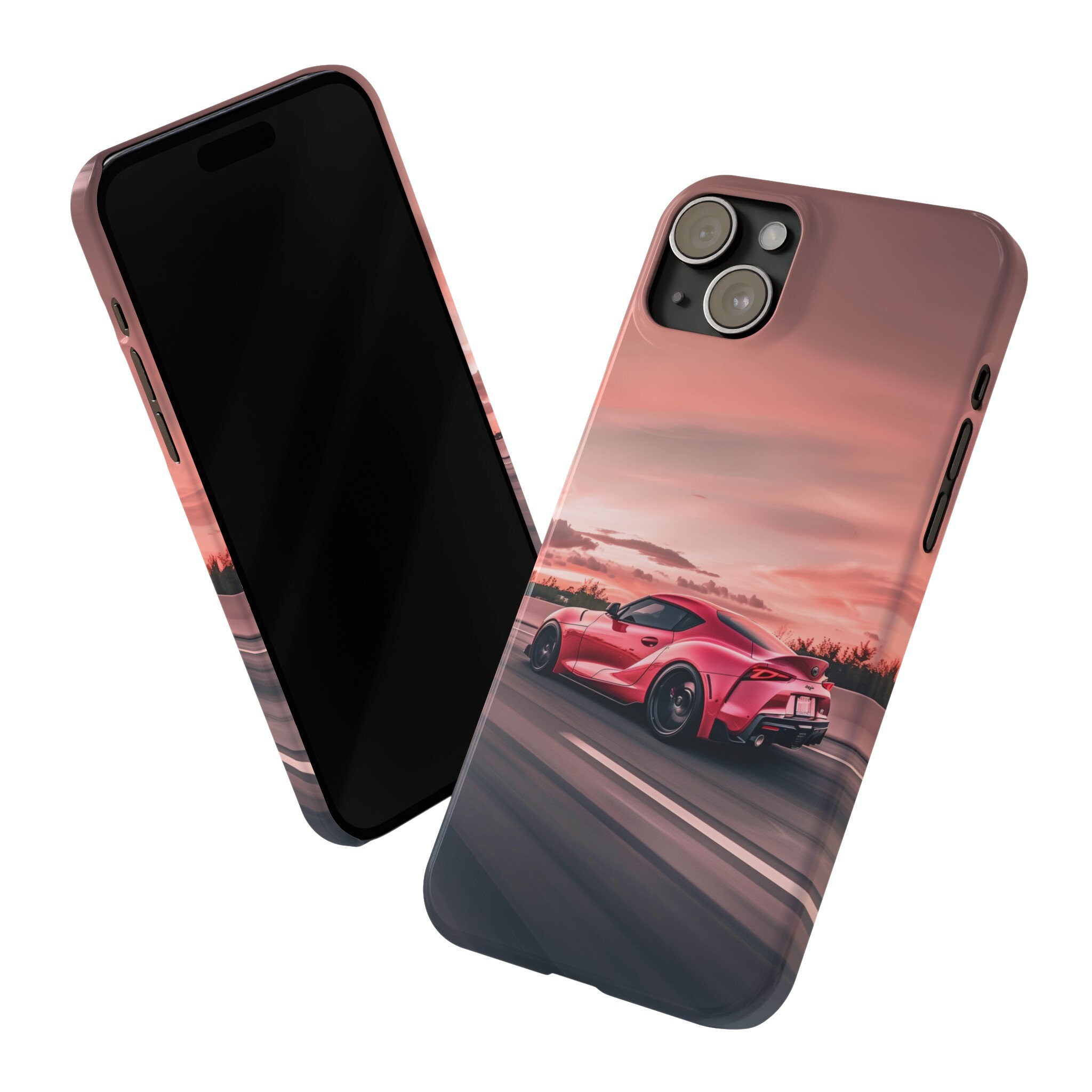 Toyota Supra MK5 A90 on Highway Pink Skies Aesthetic Phone Case, Supra ...