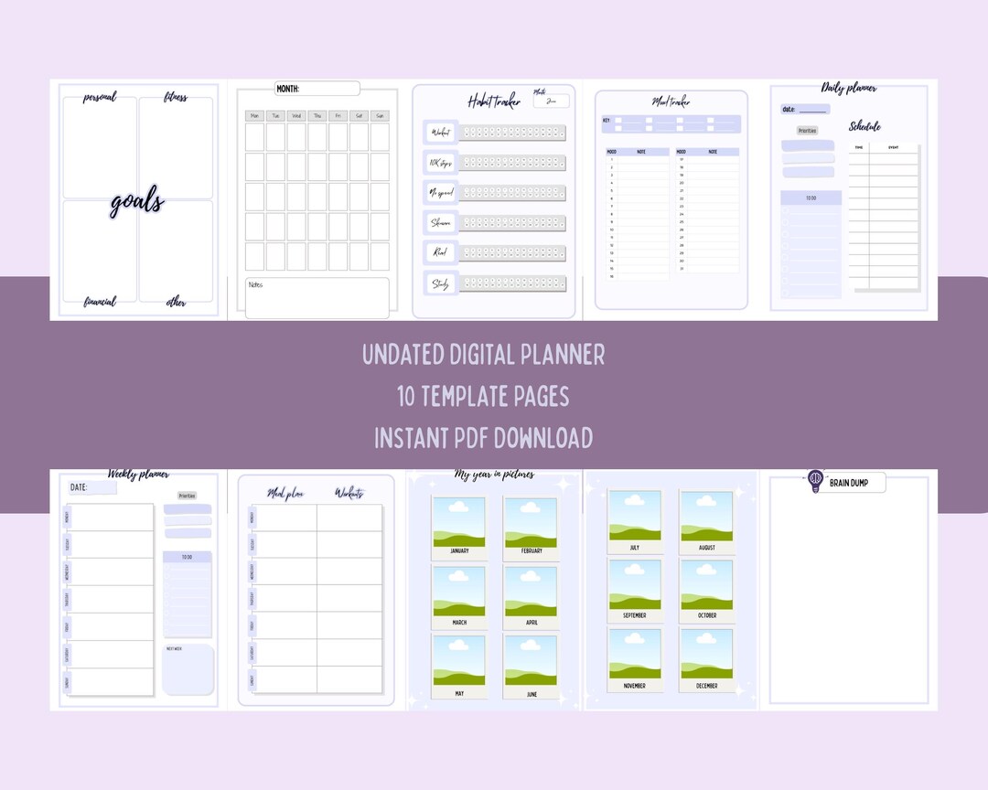 Undated Digital Planner for ADHD & Autism | Neurodivergent PDF Planner ...