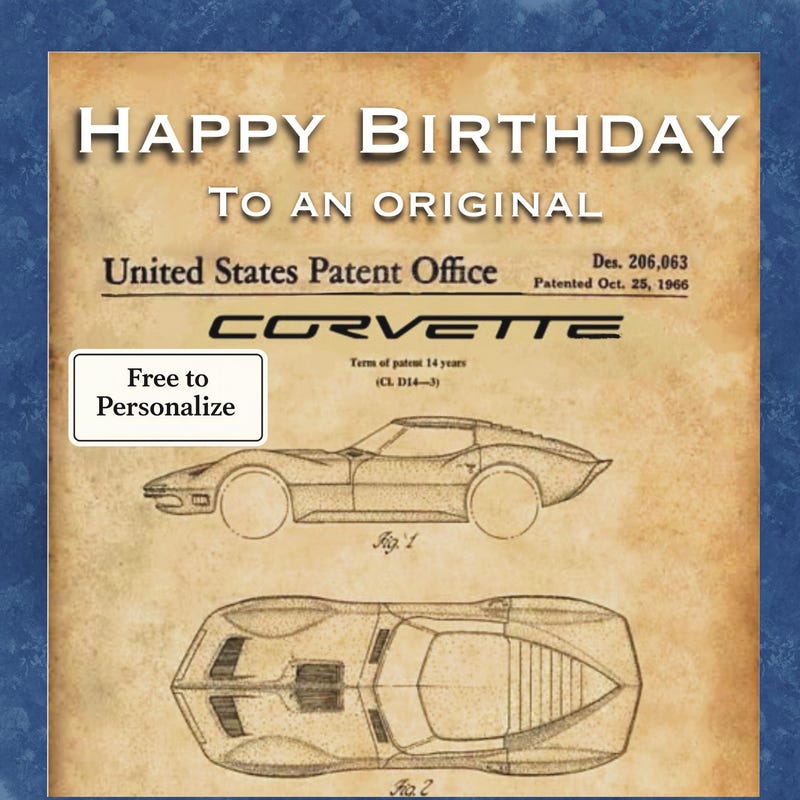 Corvette Birthday Card - Etsy UK