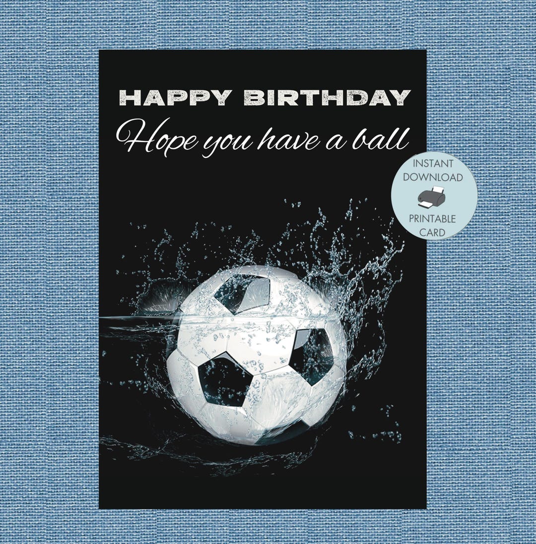 Soccer Printable Card, This Digital Download is a Great Futbol Card for ...