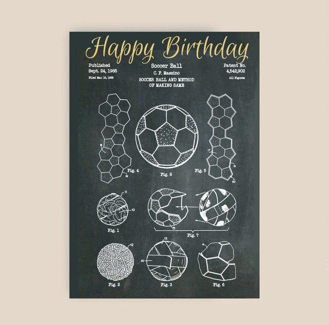Soccer Birthday Card, This 1985 Patent of a Soccer Ball is a Great ...