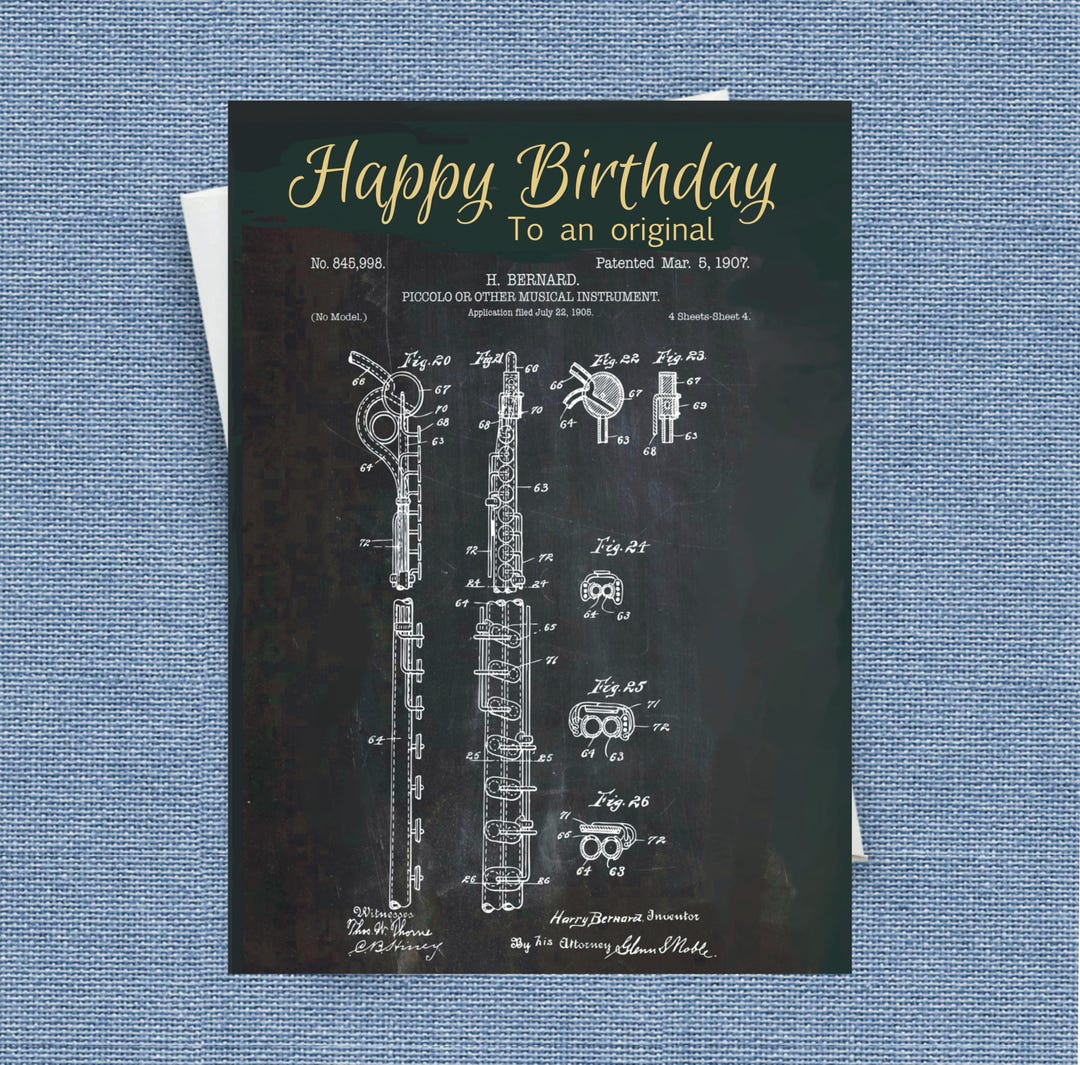 Piccolo Birthday Card; FREE to Personalize Inside | Musician,band ...