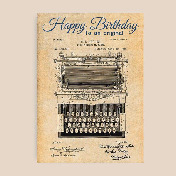 Typewriter Card - Etsy